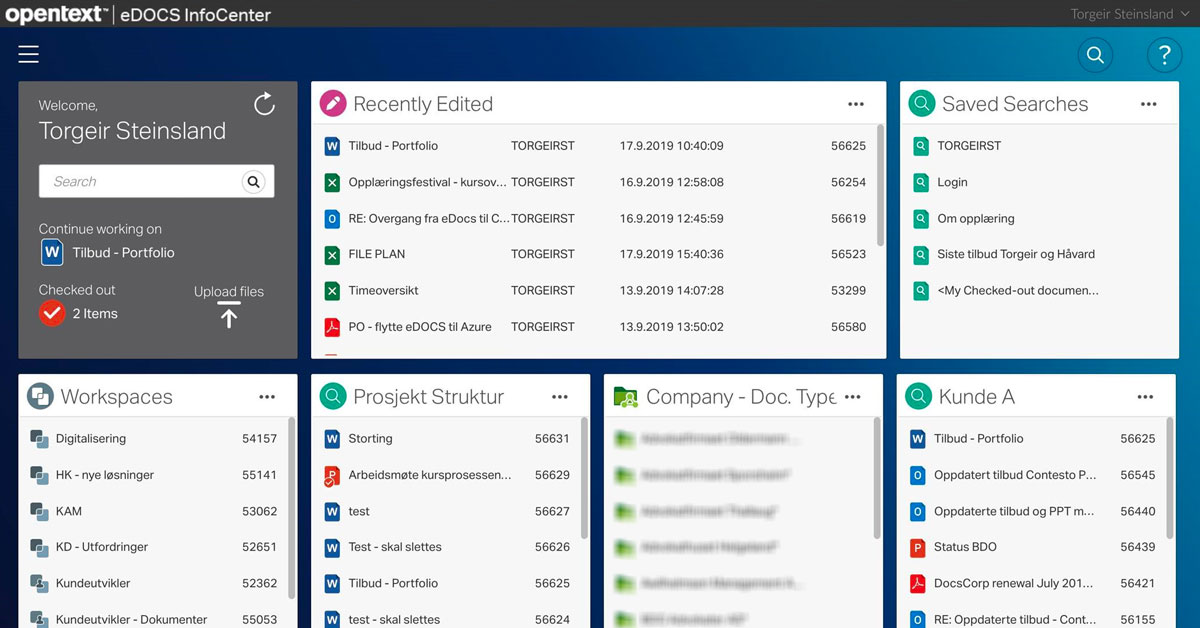Nyttige Funksjoner i eDOCS InfoCenter
